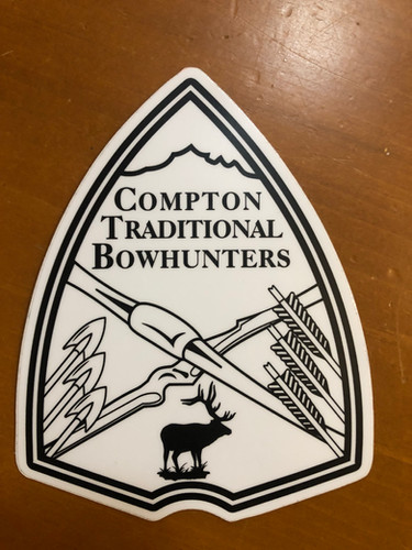 Logo Sticker- black and white | Compton Traditional Bowhunters
