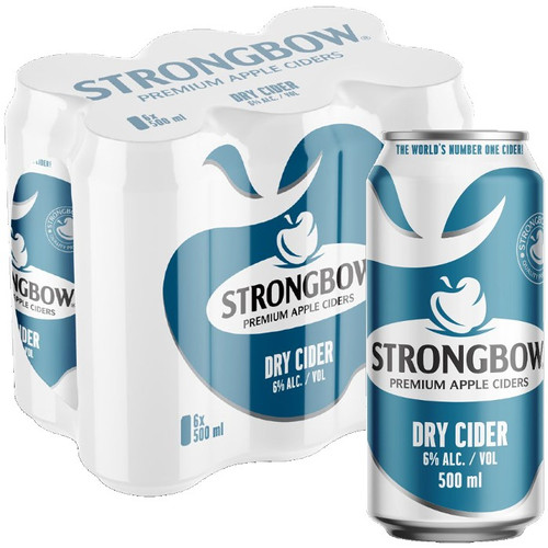 STRONGBOW DRY 500ML CAN X 6 | Booze Town