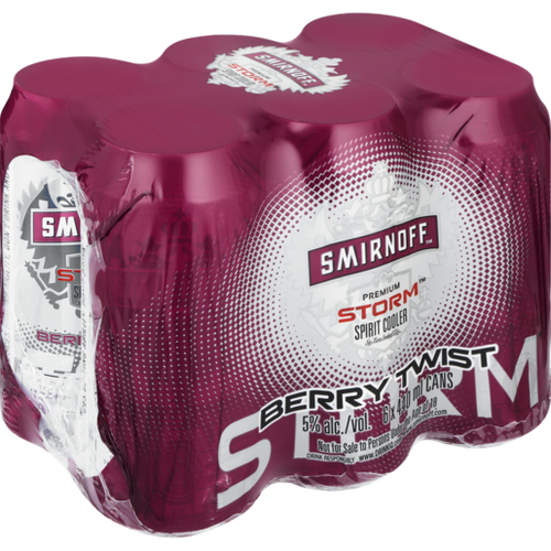 SMIRNOFF STORM BERRY TWIST 440ML CAN X 6 | Booze Town