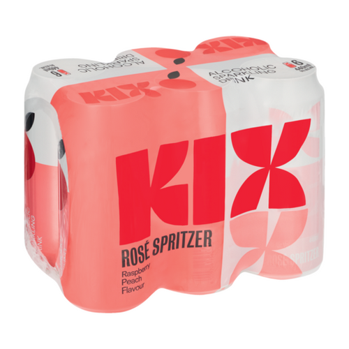 KIX ROSE RASPBERRY PEACH SPRITZER 440ML CAN X 6 | Booze Town