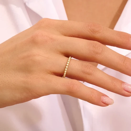 18K Solid Gold Ball Eternity Ring | The Karat Store