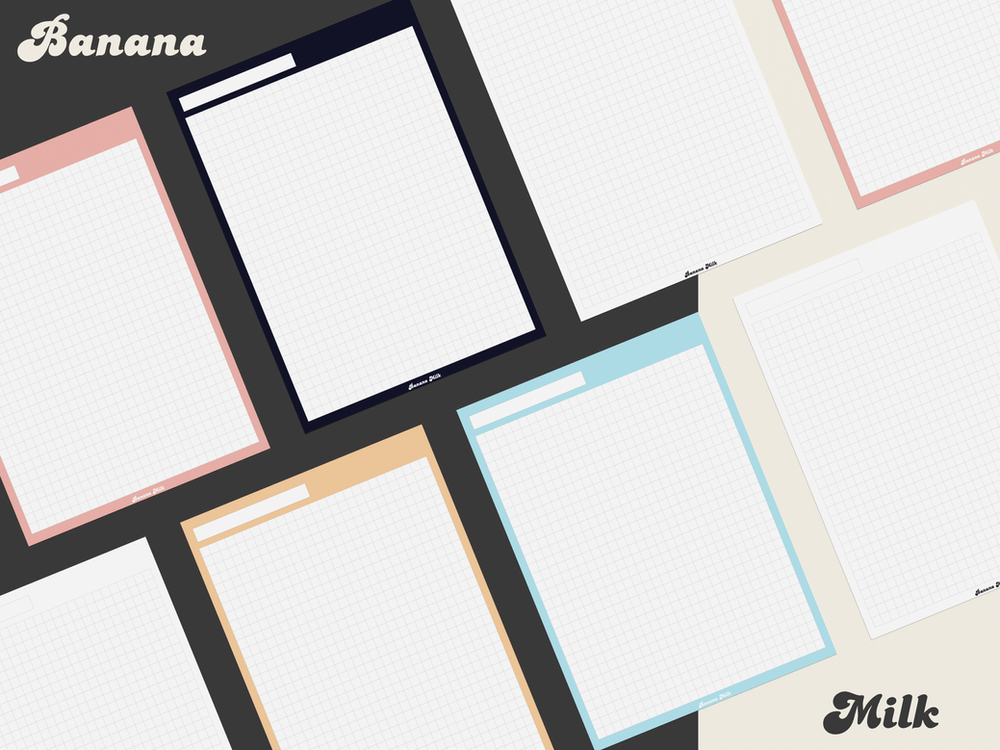Paradise Milk Grid Paper Templates | Banana Milk