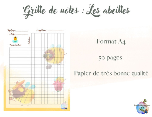 Grille de notes : Les abeilles | LMPDM