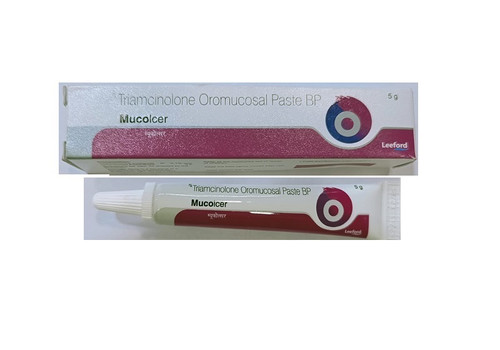MUCOLCER PASTE 5g Triamcinolone Oromucosal paste | sandeepmed.com