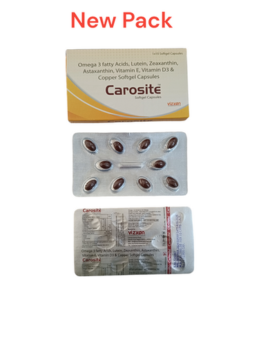 Carosite softgel cap. Pack of 3 strip | sandeepmed.com