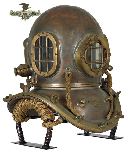 1900 A.J. Morse Diving Helmet - Serial #s Matching | Old Diving Helmets