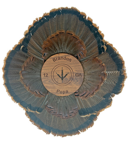 Personalized Black Walnut Shotgun Shell Multi-Fan Turkey Fan Tail ...