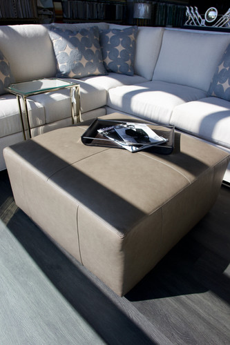 Zada Leather Ottoman | McLean Furniture