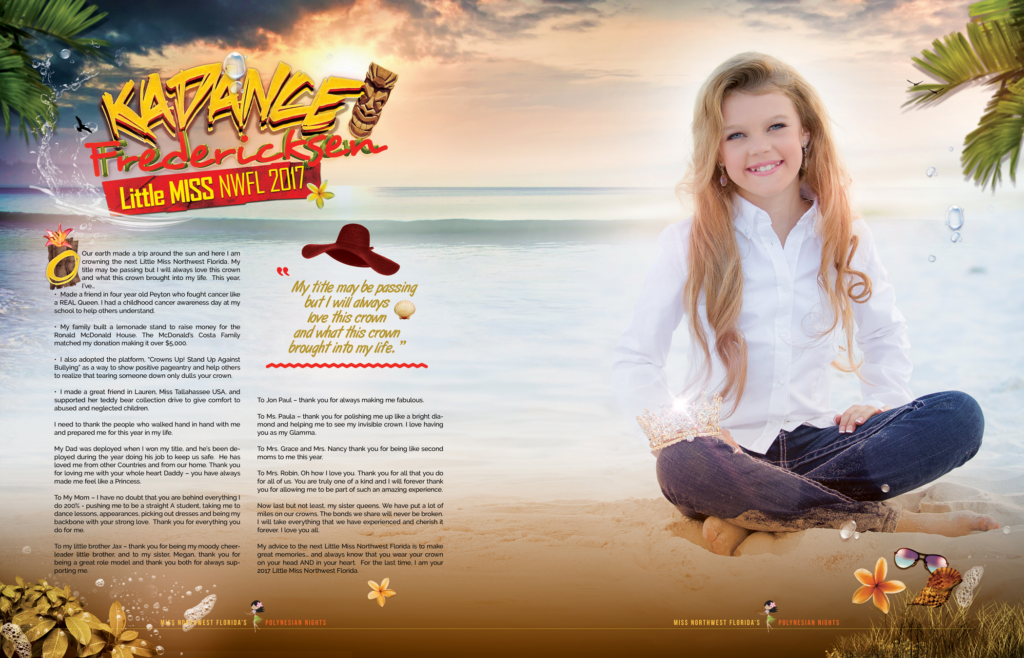 PAGEANT DESIGN | Program Book Content Page Samples