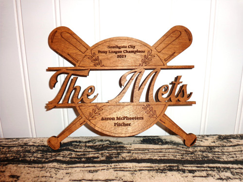Baseball Bat Custom Wood Trophy Award Sign | CVC Mobile App