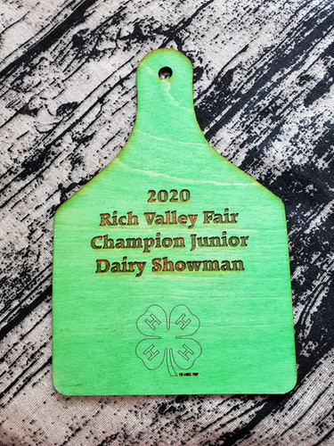 Green Stained 4-H Livestock Award Ear Tag | CVC Mobile App