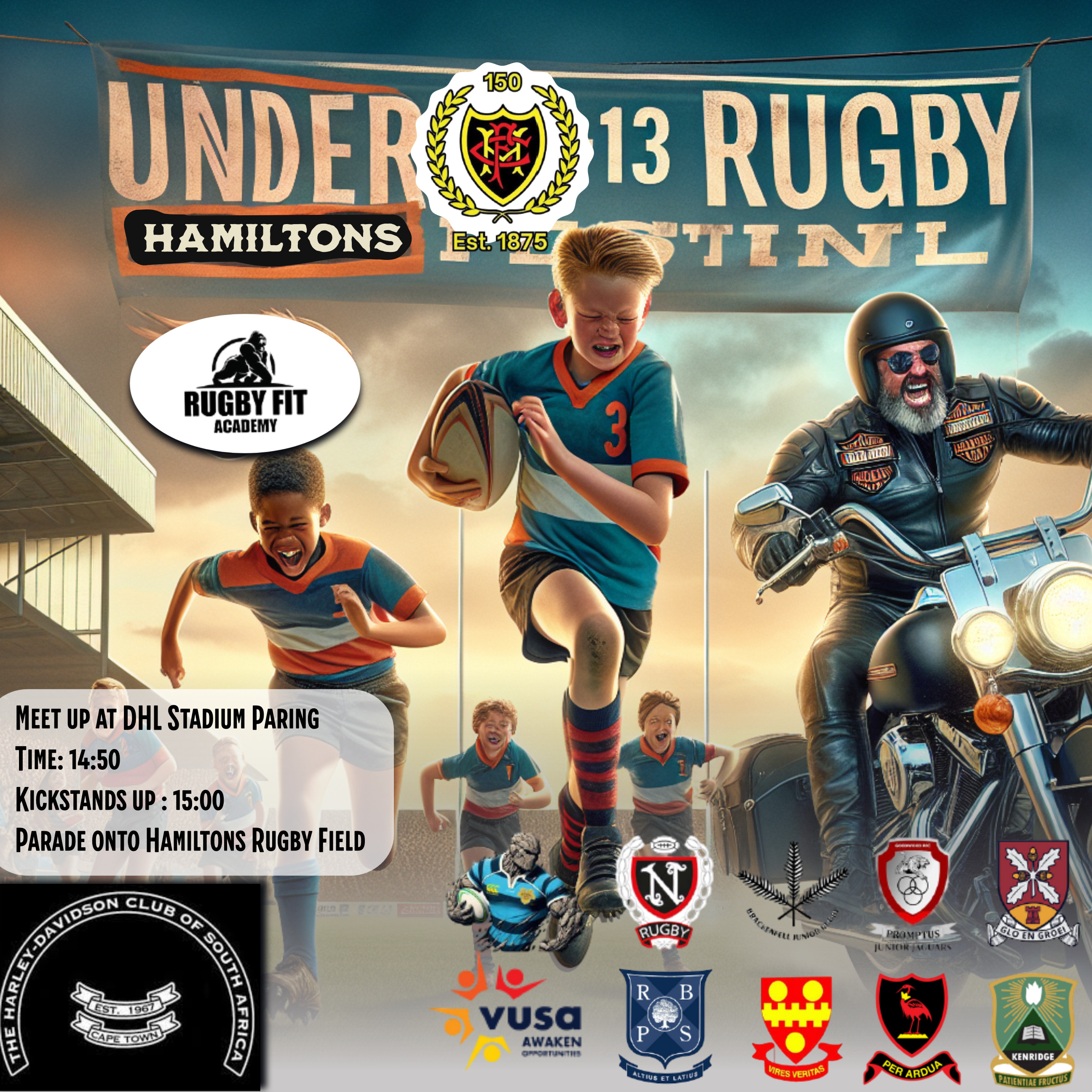 HDCSA - Under 13 Rugby Festival Support Ride | HarleyhavenSA