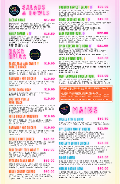 MENU 2021 | Locals Pub & Eatery