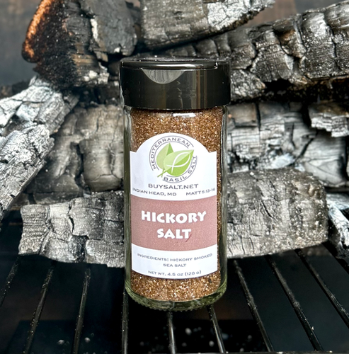 Hickory Smoked Salt Bottle | Mediterranean Basil Salt, LLC