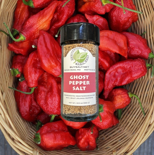 Ghost Pepper Salt Bottle | Mediterranean Basil Salt, LLC
