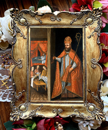Saint Nicholas saves the Three Virgins Baroque Canvas Framed Print ...
