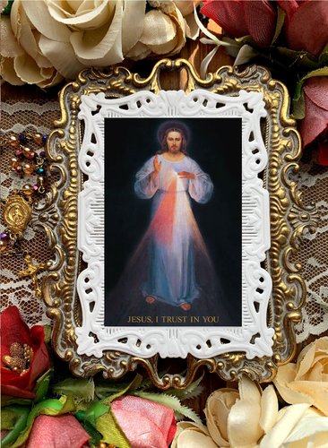 Custom Divine Mercy Wedding Embossed Paper Lace Holy Cards ...