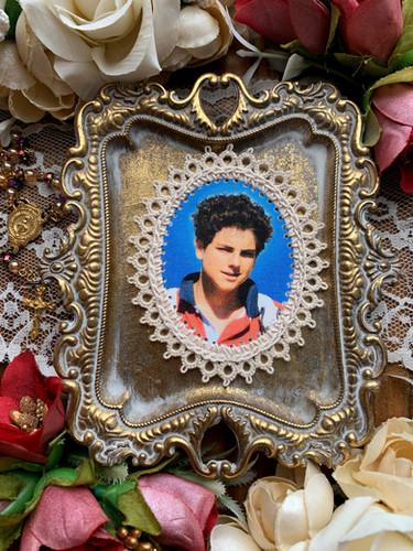 Blessed Carlo Acutis DIY 3rd Class Relic Fabric Lace Holy Card Detente ...