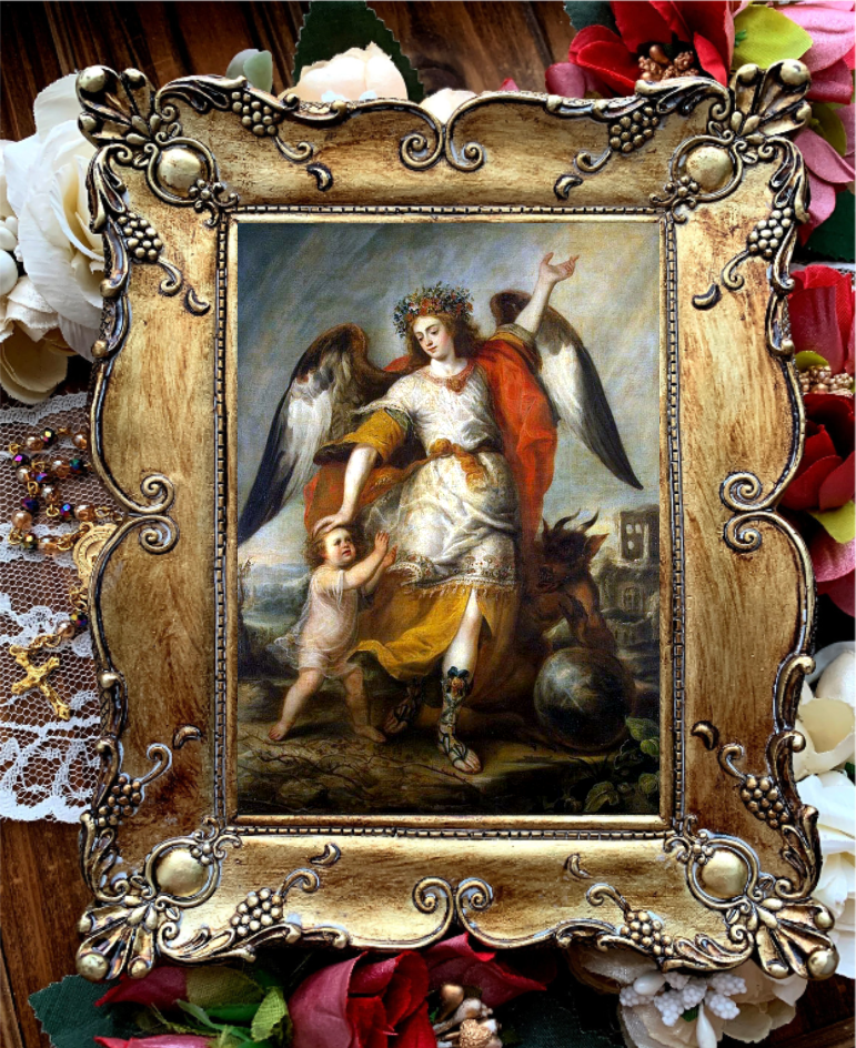 Guardian Angel My Protector Baroque Canvas Framed Print ...