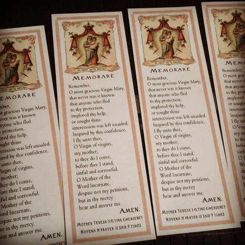 Memorare Prayer Free Bookmarks | CatholicPrintPress