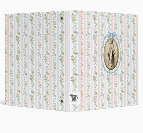 Miraculous Medal Blue Ribbon Mary's Rose Garden Catholic Holy Card ...