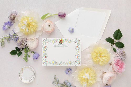 Holy Family Hearts Crest Personalized Catholic Note Cards ...