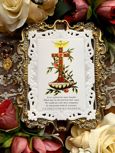Holy Water Benefits Realized baroque paper lace holy card ...