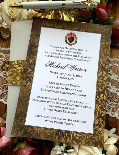 Custom Franciscan Vow Profession Catholic Invitations | CatholicPrintPress