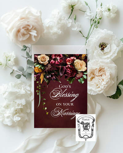 God's Blessing on Your Marriage Cala Lily Bouquet Catholic Wedding Card ...