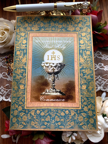 First Communion IHS Regal Chalice Catholic Greeting Card ...