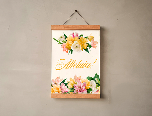 Alleluia Easter Floral Catholic Poster | CatholicPrintPress