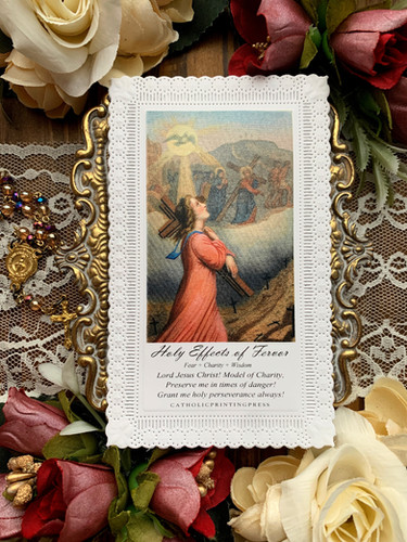 Holy Effects of Fervor paper lace holy card | CatholicPrintPress