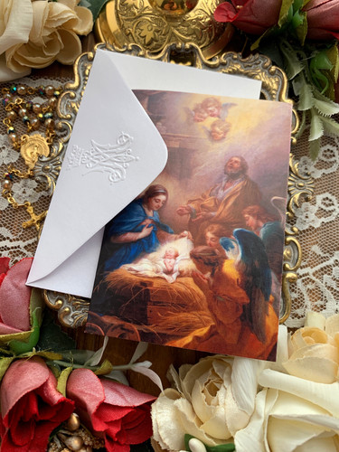4 pack Mini O Glorious King born in a Stable Catholic Greeting Cards ...