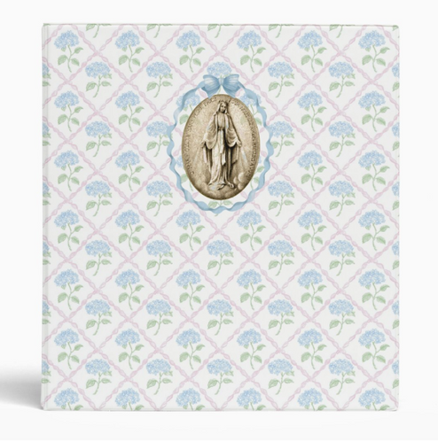 Miraculous Medal Hydrangea Lattice Catholic Holy Card Album ...