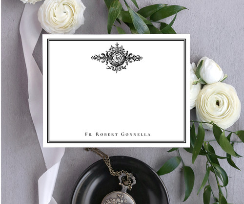 IHS Royal Crest Personalized Catholic Note Cards | CatholicPrintPress