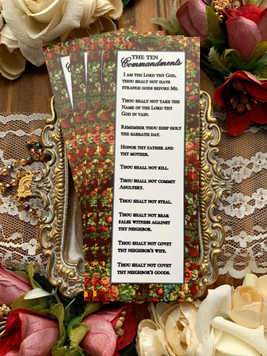 Tuscan Rose Ten Commandments Free Printable Bookmarks | CatholicPrintPress