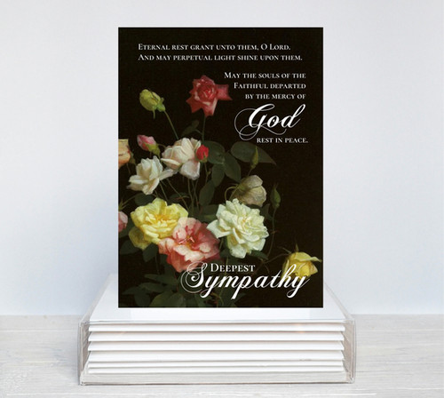 English Rose Eternal Rest Catholic Sympathy Greeting Cards Box Set ...