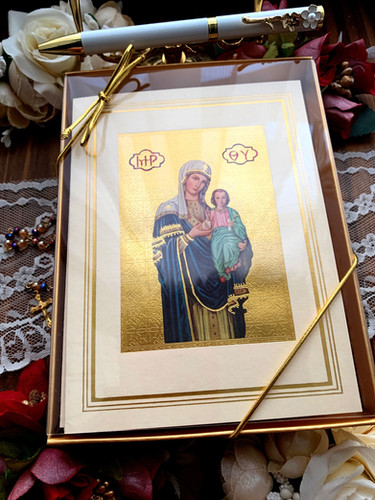 Refuge of Christians Gold Foil Embossed Luxury Catholic Greeting Card ...