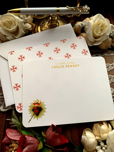 Personalized Sacred Heart Catholic Note Cards | CatholicPrintPress
