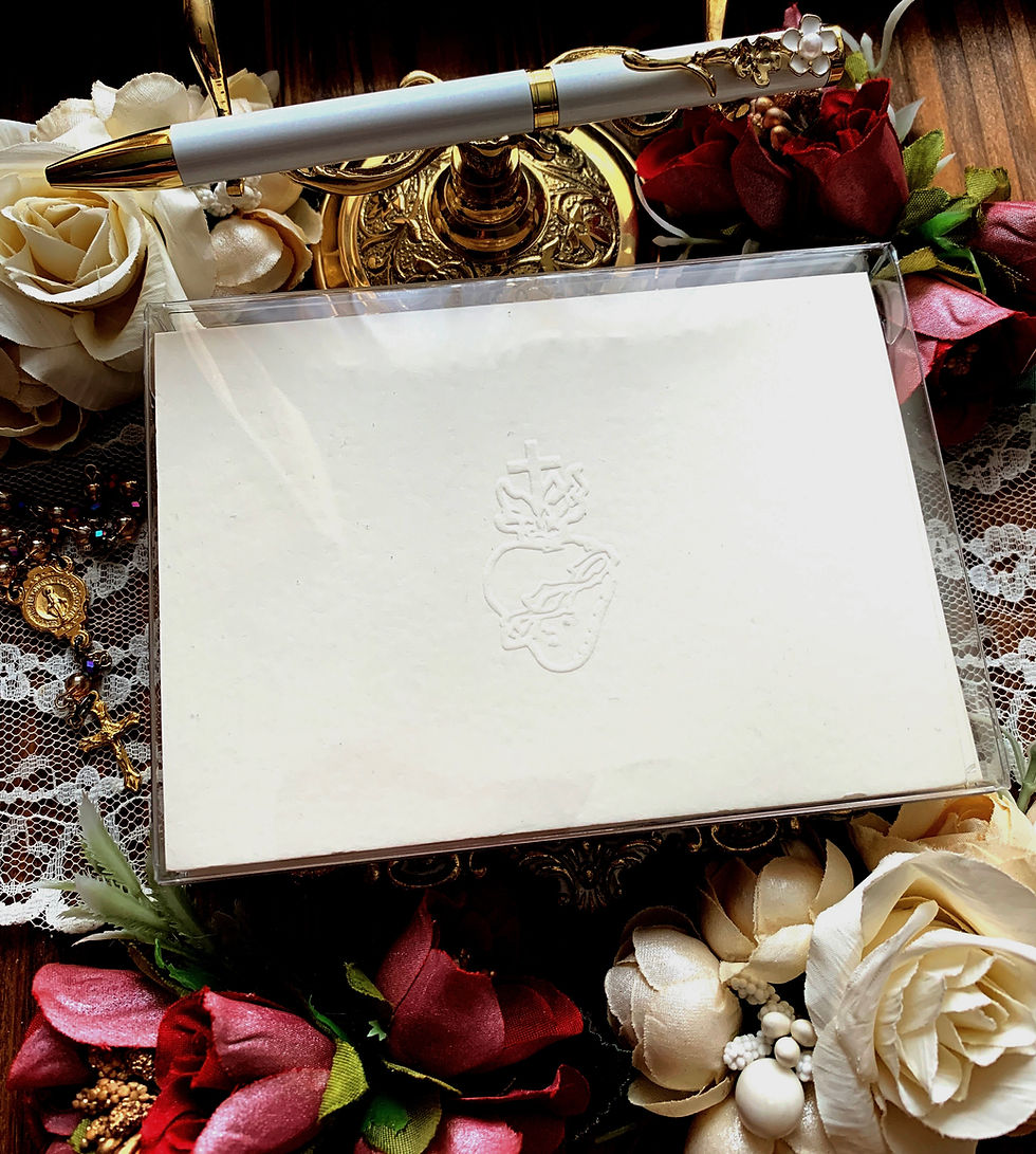 A1 Sacred Heart Letterpress Embossed Catholic Note Cards Box Set ...