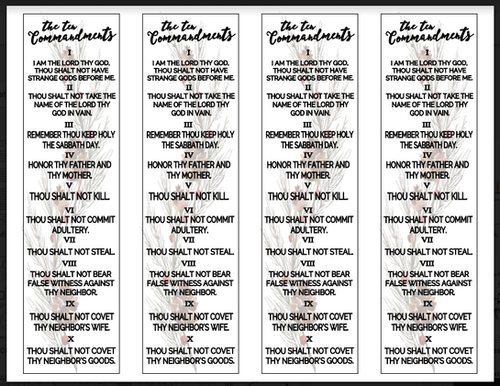 Winter Ten Commandments Bookmarks | CatholicPrintPress