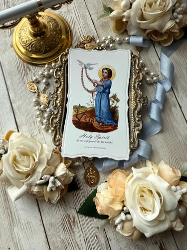 Holy Spirit be my Safeguard and Guide! embossed stitch paper lace holy ...
