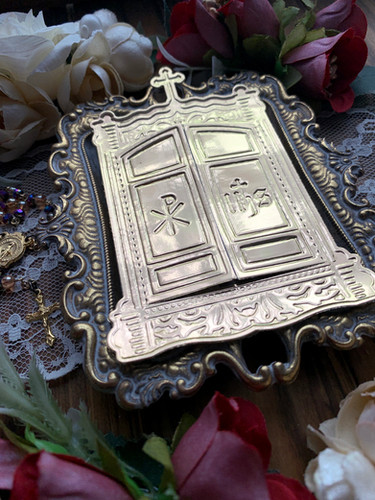 Tabernacle Gold Foil Cabinet holy card | CatholicPrintPress