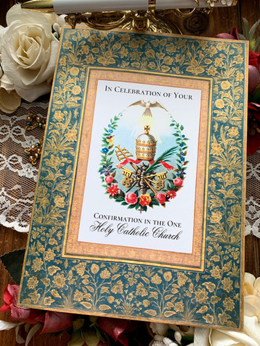 Confirmation Catholic Greeting Card (Teal) | CatholicPrintPress