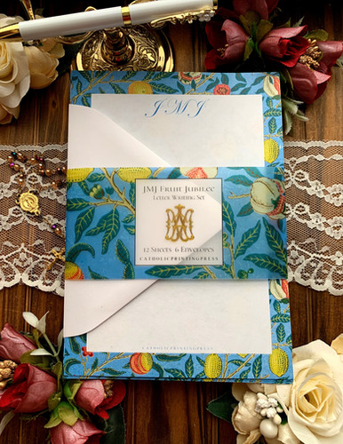 JMJ Fruit Jubilee letter writing stationery set | CatholicPrintPress