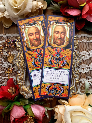 Holy Face Latin bookmarks 4 pack | CatholicPrintPress