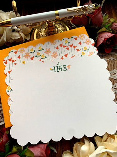 Floral IHS Catholic Notecard Set | CatholicPrintPress