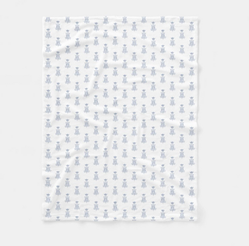Wedgewood Blue Auspice Maria Catholic Blanket | CatholicPrintPress
