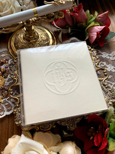 IHS Embossed 3x3 Catholic Greeting Card Box Set | CatholicPrintPress