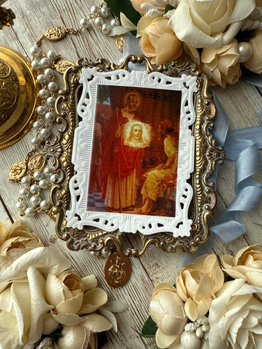 Saint Jude of the Holy Face King Abgar Story baroque paper lace holy ...